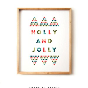 Christmas Sign Holly Jolly Printable Poster Xmas Decor - Etsy