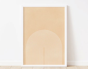 Mid Century Modern Rainbow Printable Wall Art Digital Print - Etsy