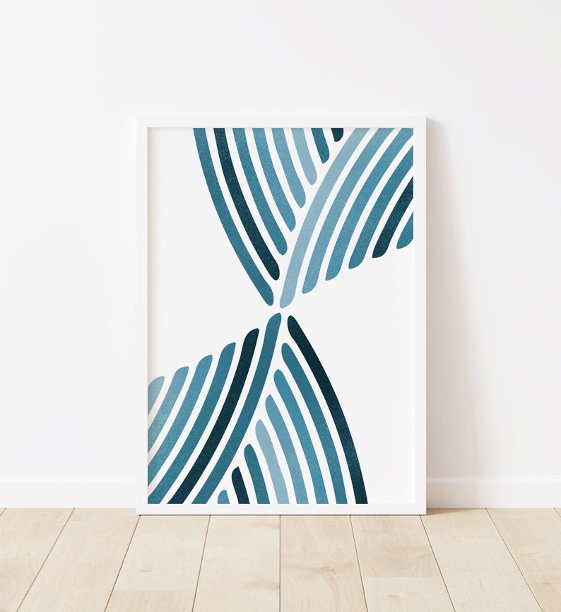 Obra de arte azul clásica Pintura abstracta Ilustración de - Etsy España