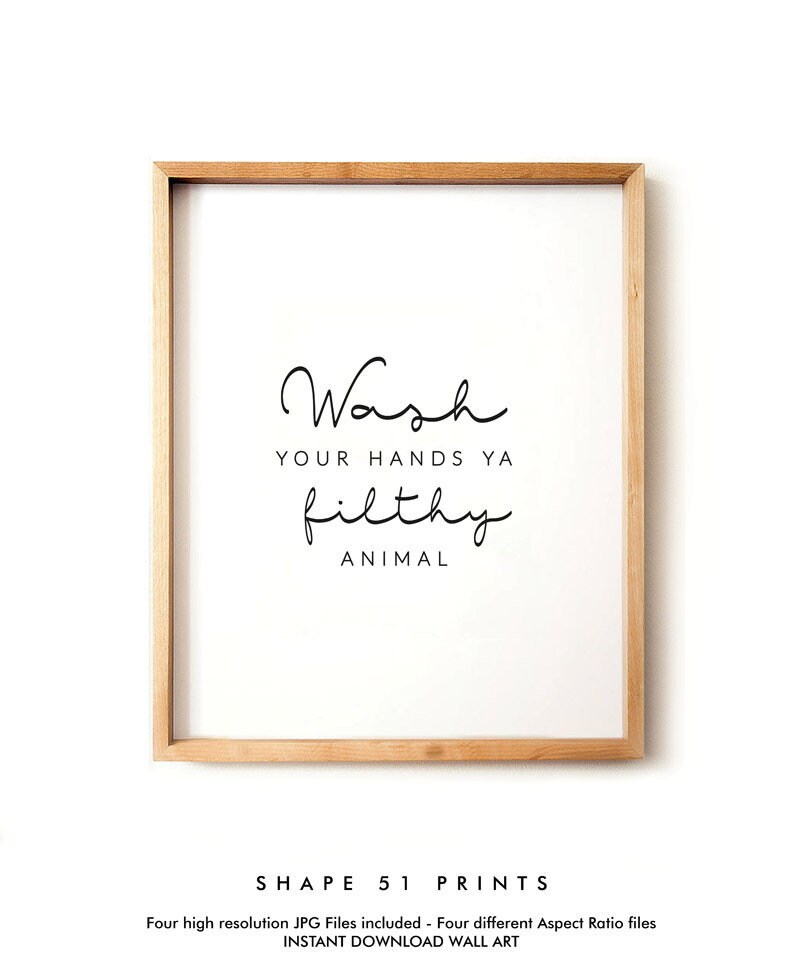Wash Your Hands Ya Filthy Animal Funny Bathroom Art Bathroom - Etsy UK