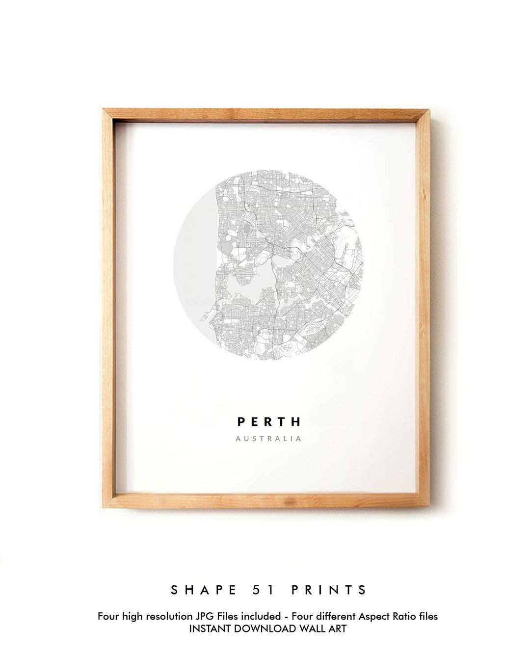 Perth City Map, Australia Map, Printable Map, Map Wall Art, Black and ...