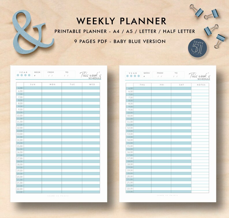 Printable Planner Pages Weekly Planner Printable Notes - Etsy