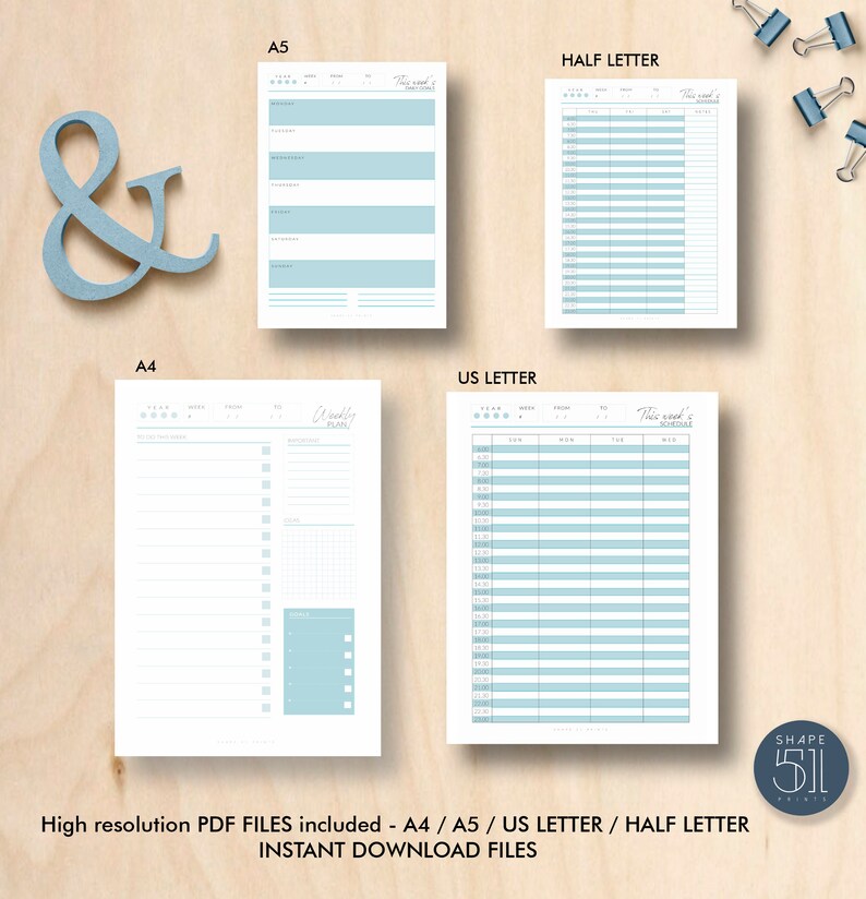 Printable Planner Pages Weekly Planner Printable Notes - Etsy