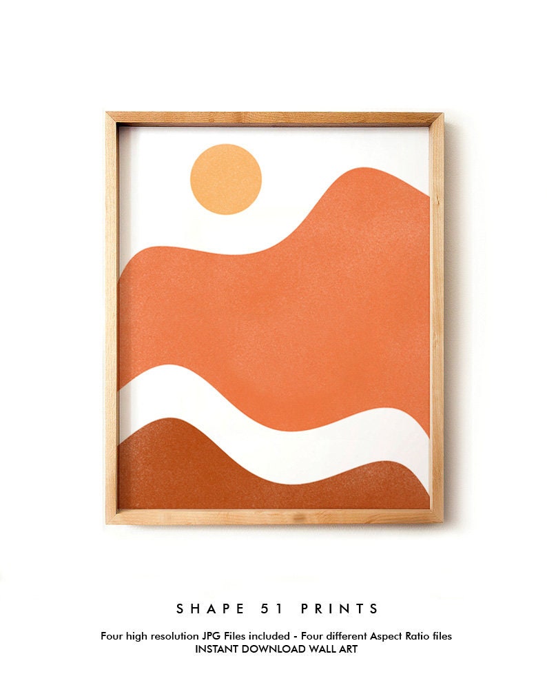 Abstract Desert Poster Mid-century Art Abstract Landscape - Etsy