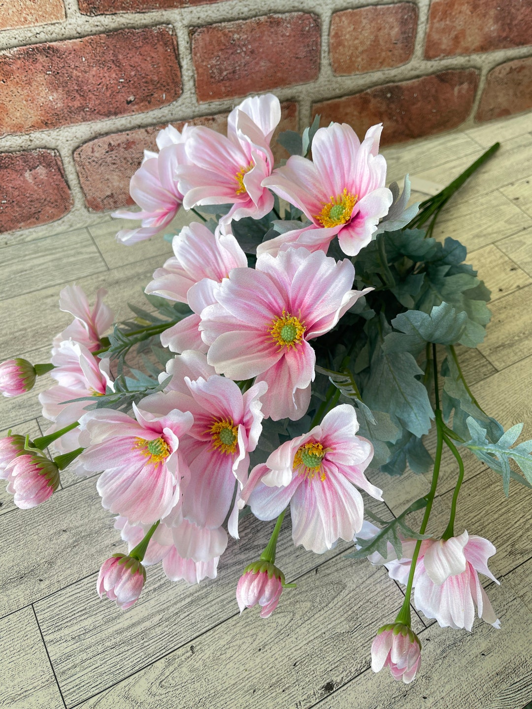 Pink Cosmos Floral Bunch, Greenery, Floral Supplies, Artificial Florals ...