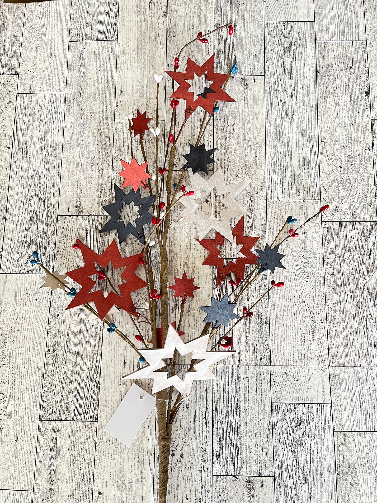 Red White Blue Wood Star Picks, Patriotic Star Pick, Patriotic Wreath ...