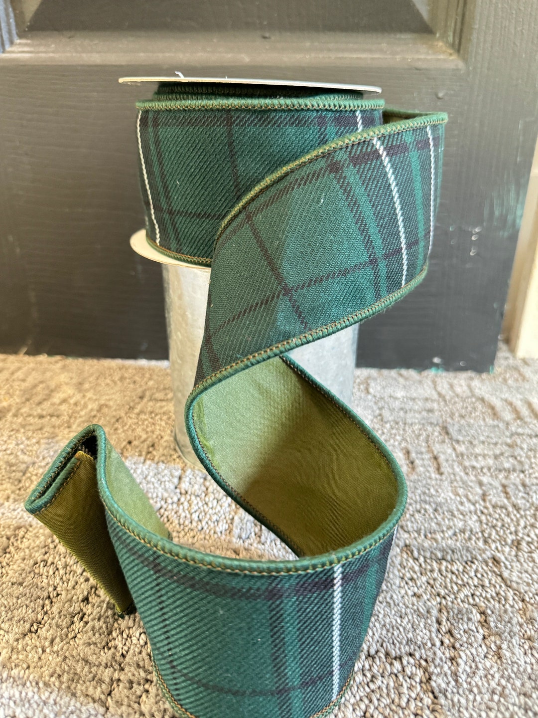 2.5 Inch Ribbon, 5 YARD ROLL, Black Watch Scottish Plaid Ribbon ...