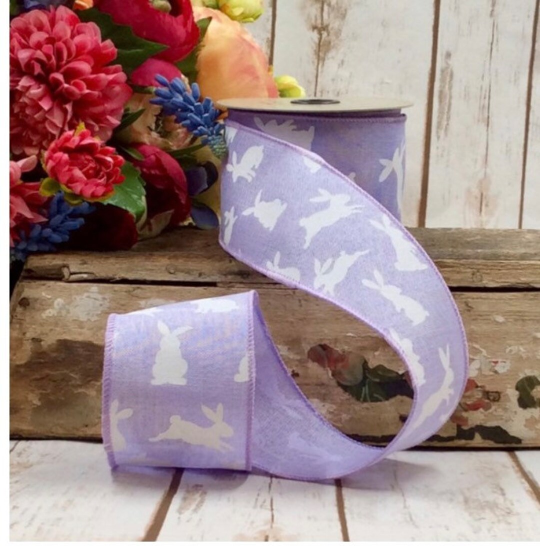 2.5 Inch Ribbon, 10 YARD ROLL, Dstevens Ribbon, Lavender and White ...