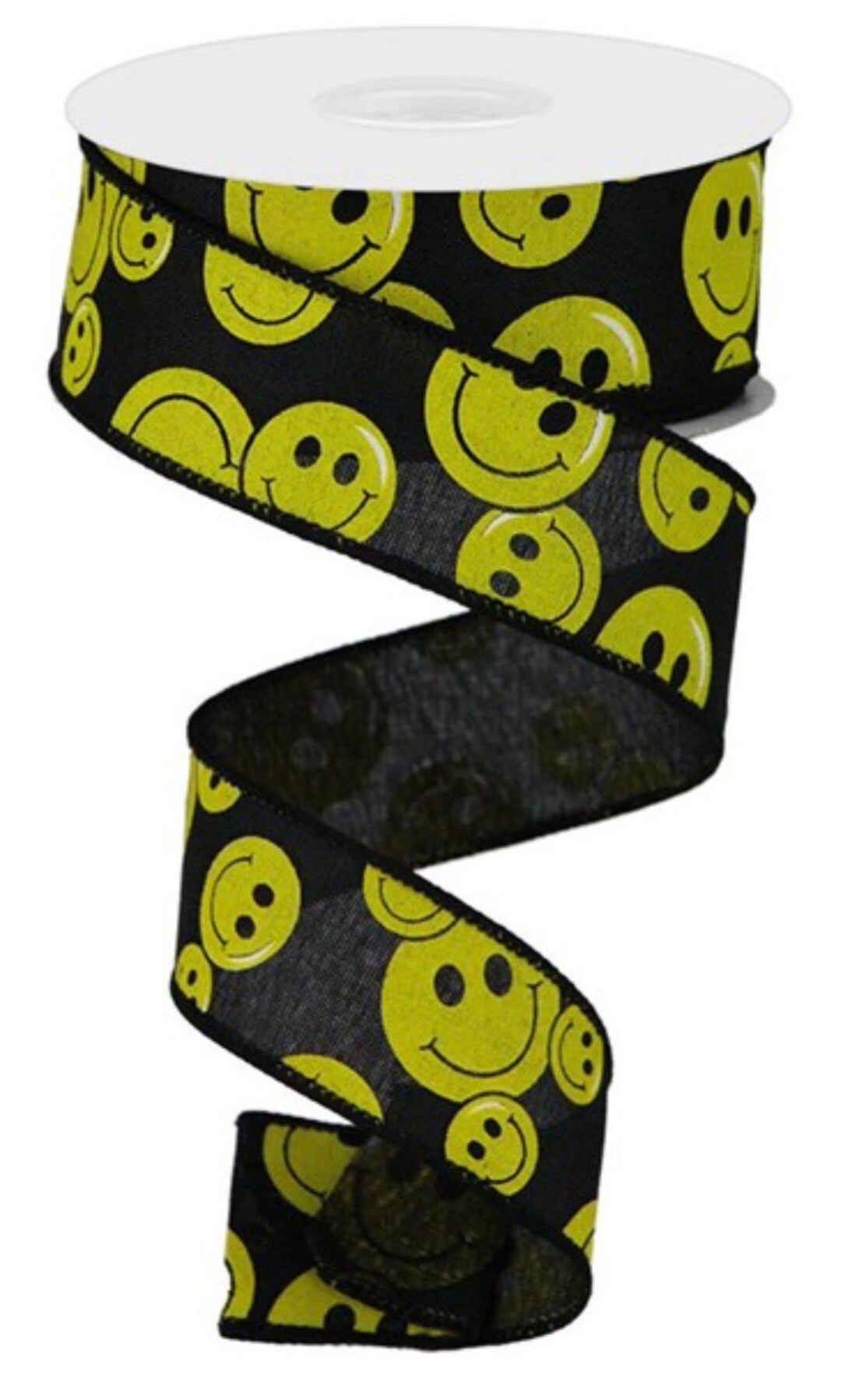 Happy Smiley Face Ribbon, Yellow Happy Face Ribbon, Retro Hippie Ribbon ...