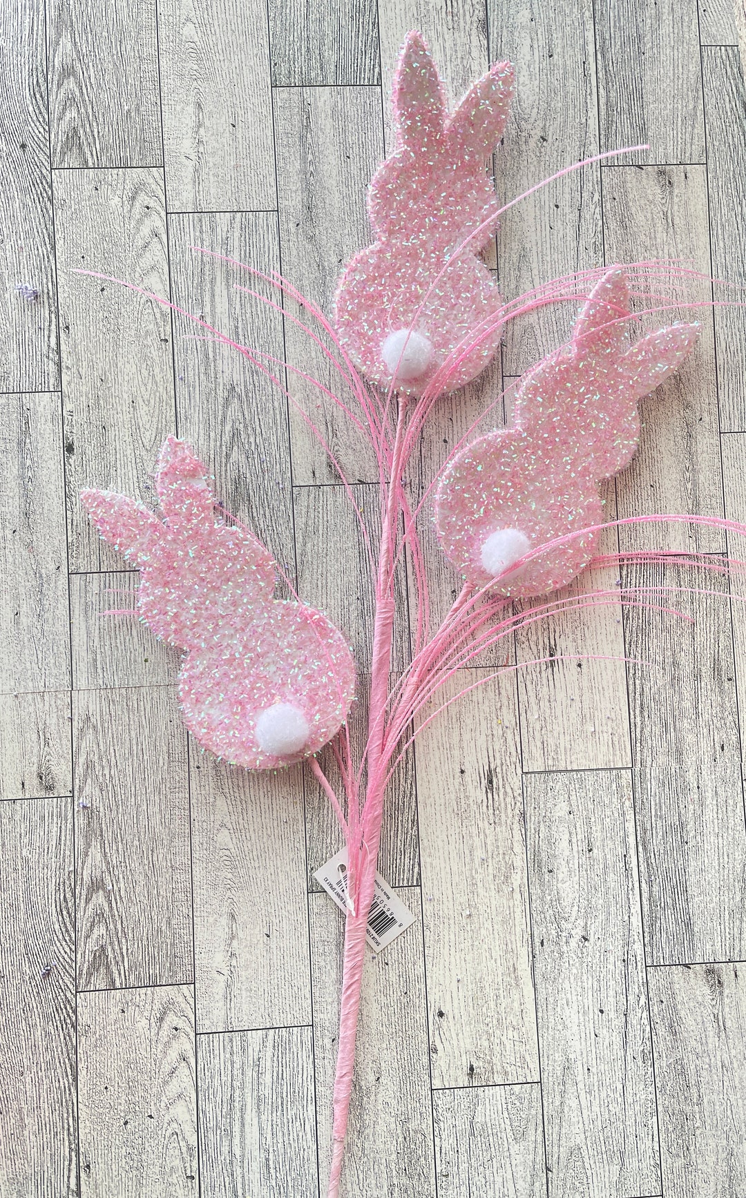 Pink Iridescent Glitter Bunny Rabbit Spray, Easter Spray, Greenery ...