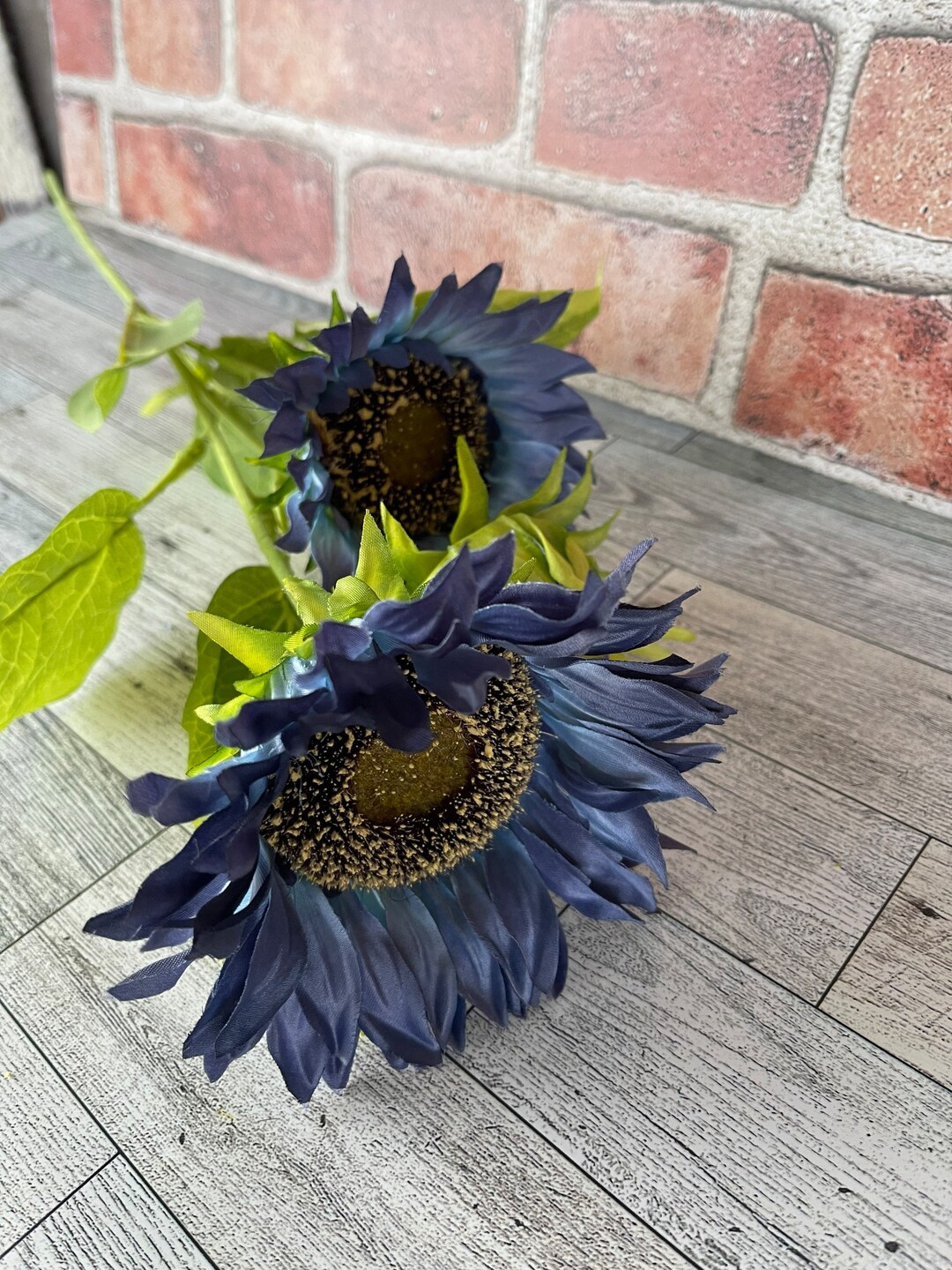 Blue Sunflower Floral Pick, Sunflower Floral, Greenery, Floral Supplies ...