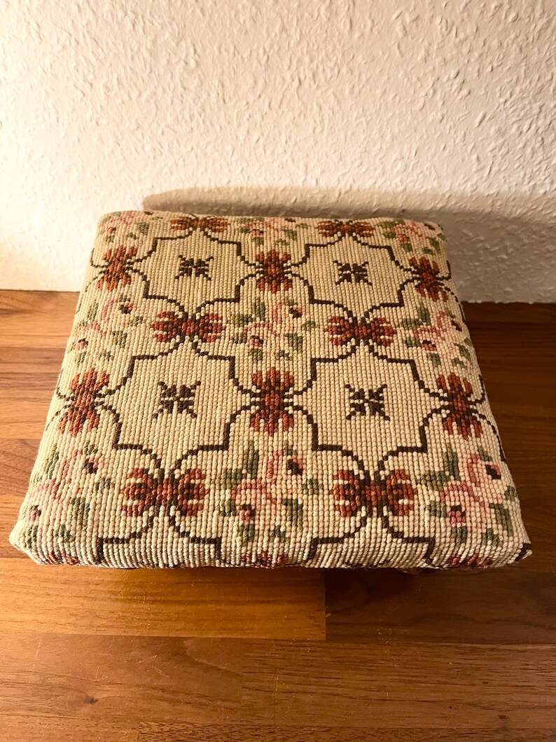 Antique Hand Embroidered Foot Rest Footstool Handmade With - Etsy