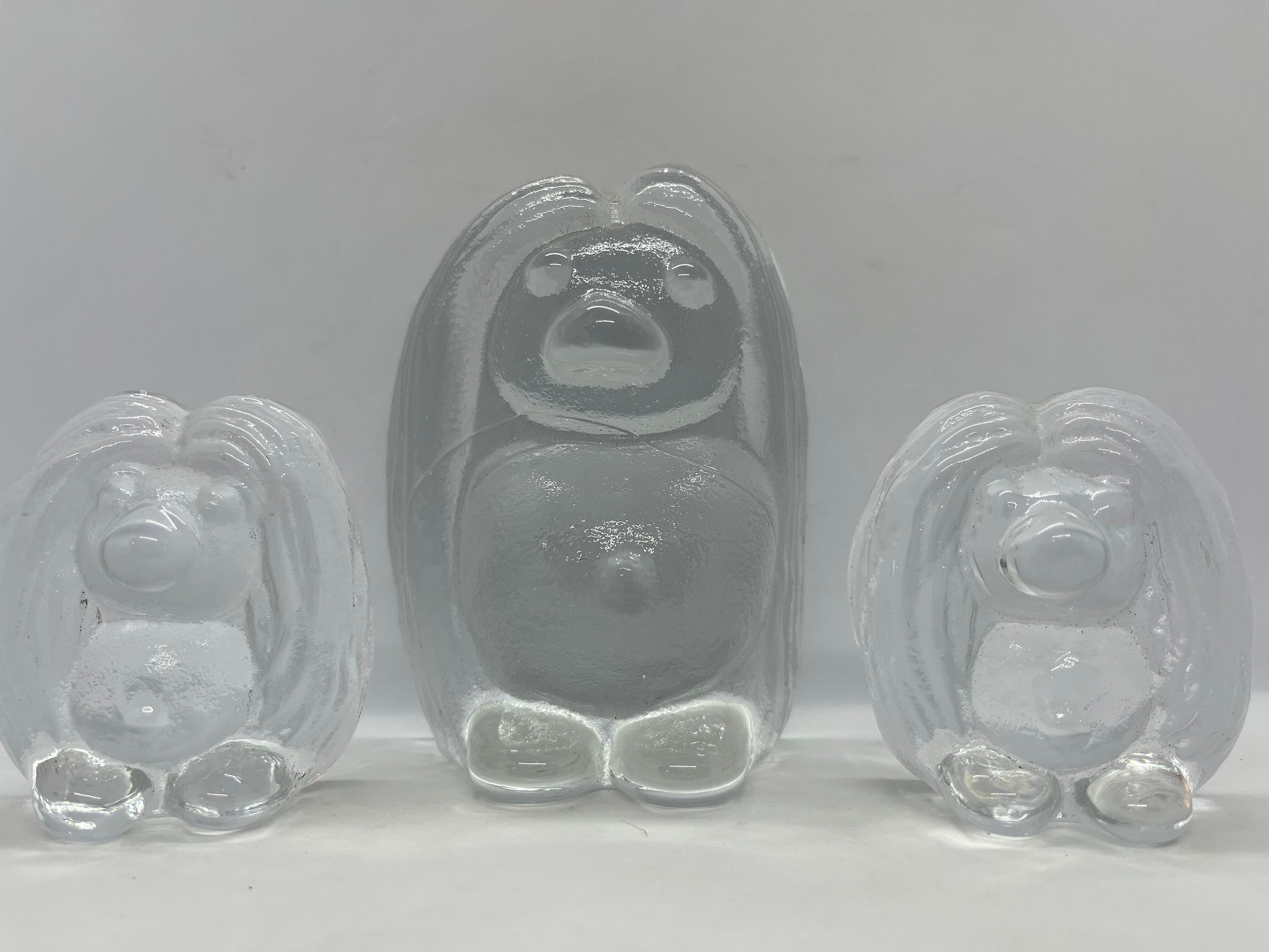 Bergdala Troll Family Heavy Glass, Vintage Glass Troll Sculptures ...