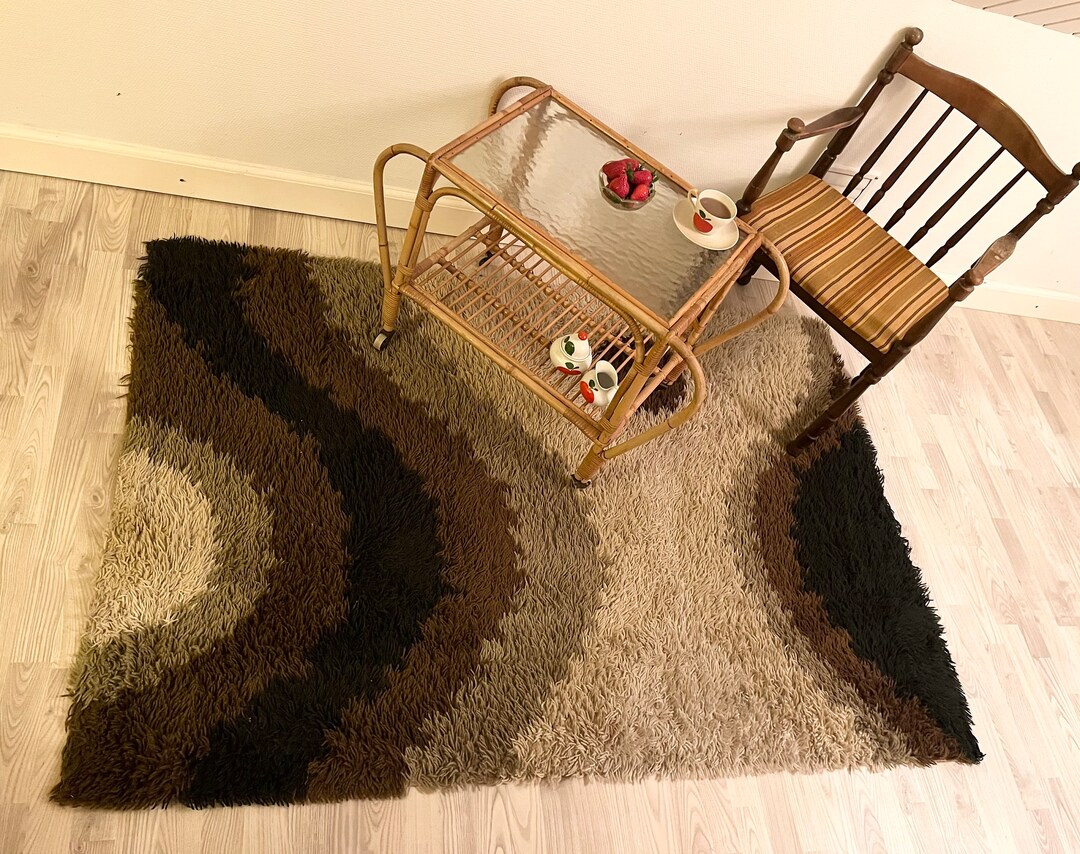 Danish Large Vintage EGE Rya Carpet / Coffee Table Carpet, ORIGINAL ...