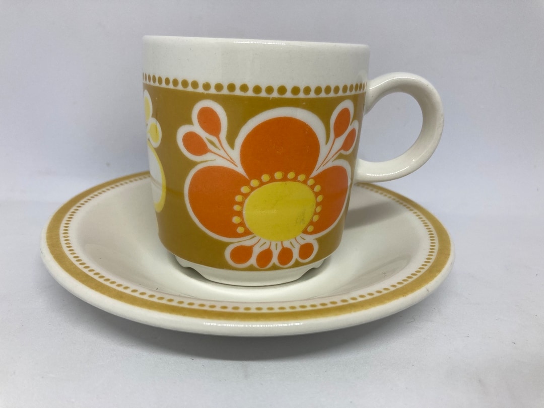 Figgjo Safran VERY RARE Coffee Cup Duo Sets MINT, Norwegian Vintage ...