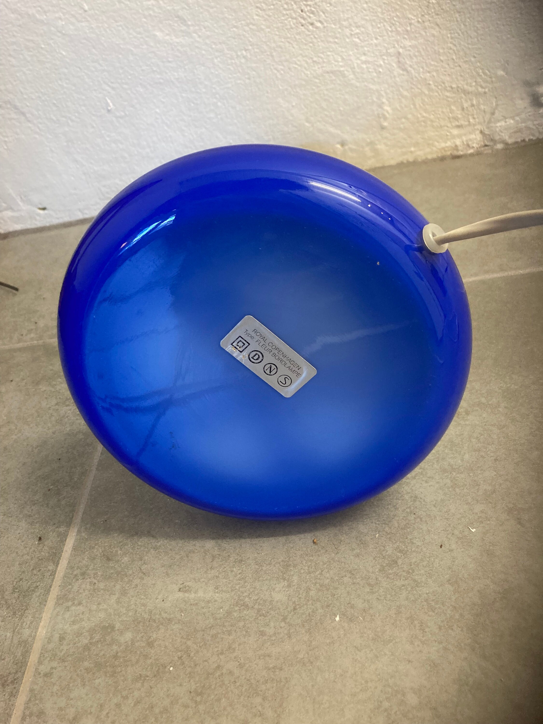 Royal Copenhagen Fleur, Royal Blue Large Glass Table Lamp, EXTREMELY ...