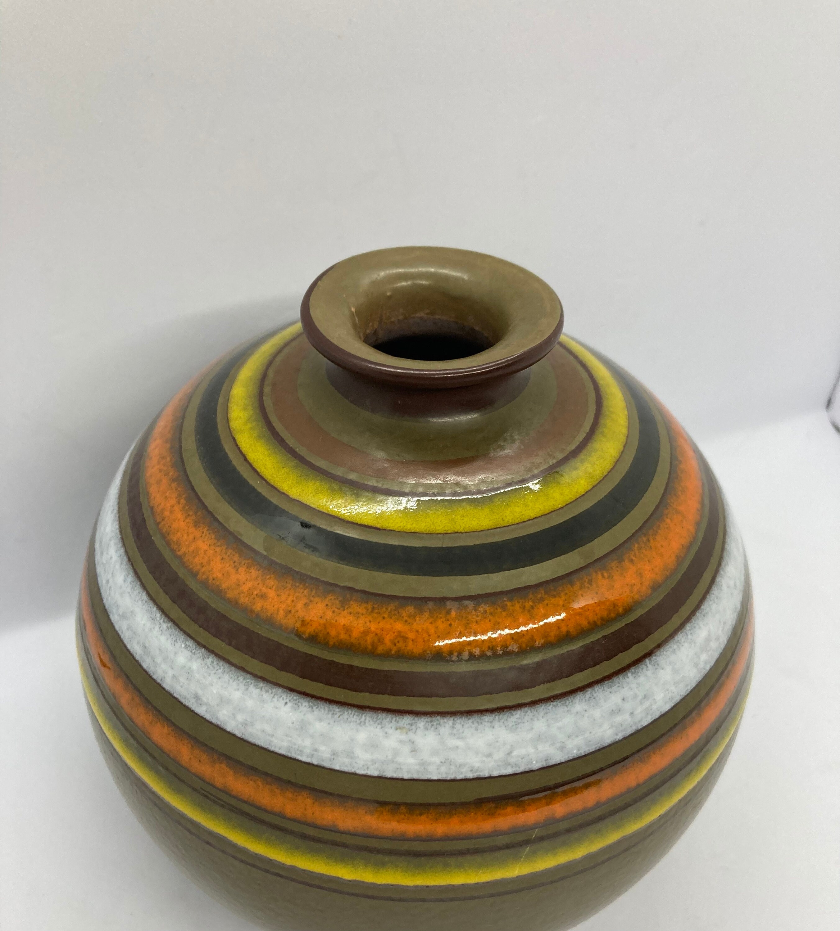 Bitossi Ball Vase Fascie Colorate Aldo Londi Vintage Italian - Etsy