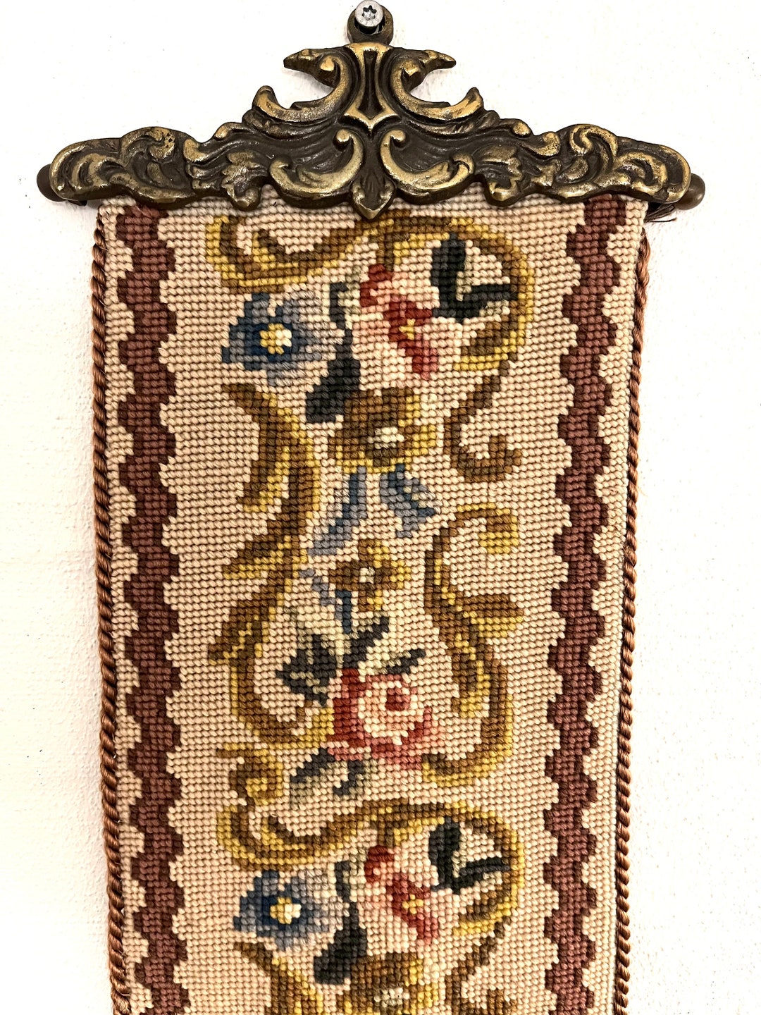 Needlepoint Tapestry, Bell Pull Handmade Needlepoint With a Beautiful ...