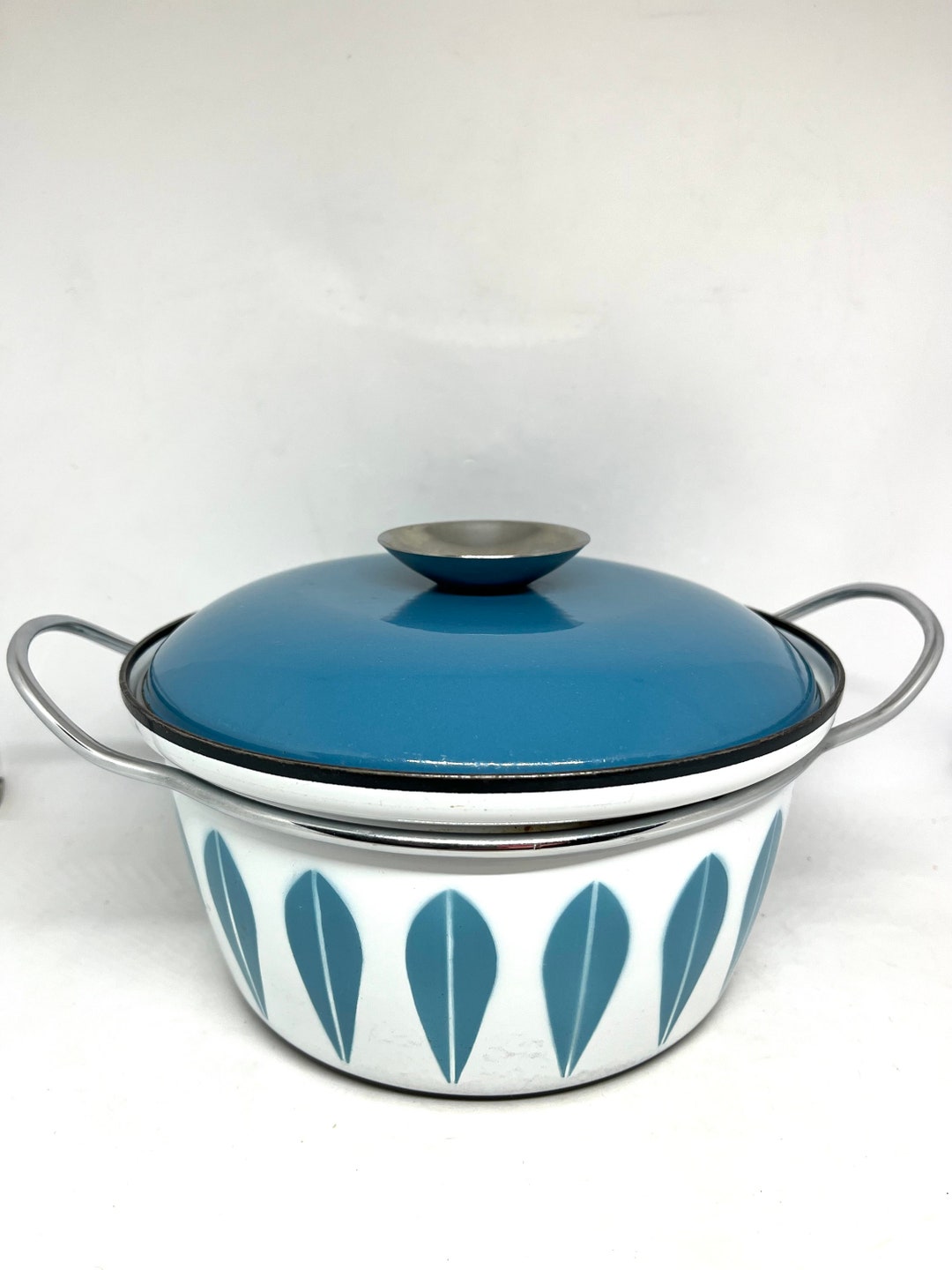 Cathrineholm Lotus Enamel Pot With Lid, Rare Casserole With Lid ...