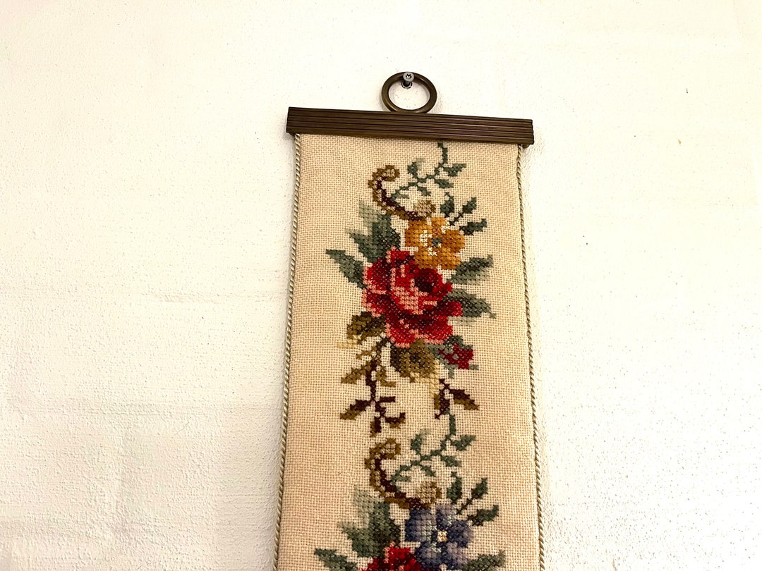 Danish Cross Stitch Tapestry, Large Cross Stitch Bell Pull, Handmade ...