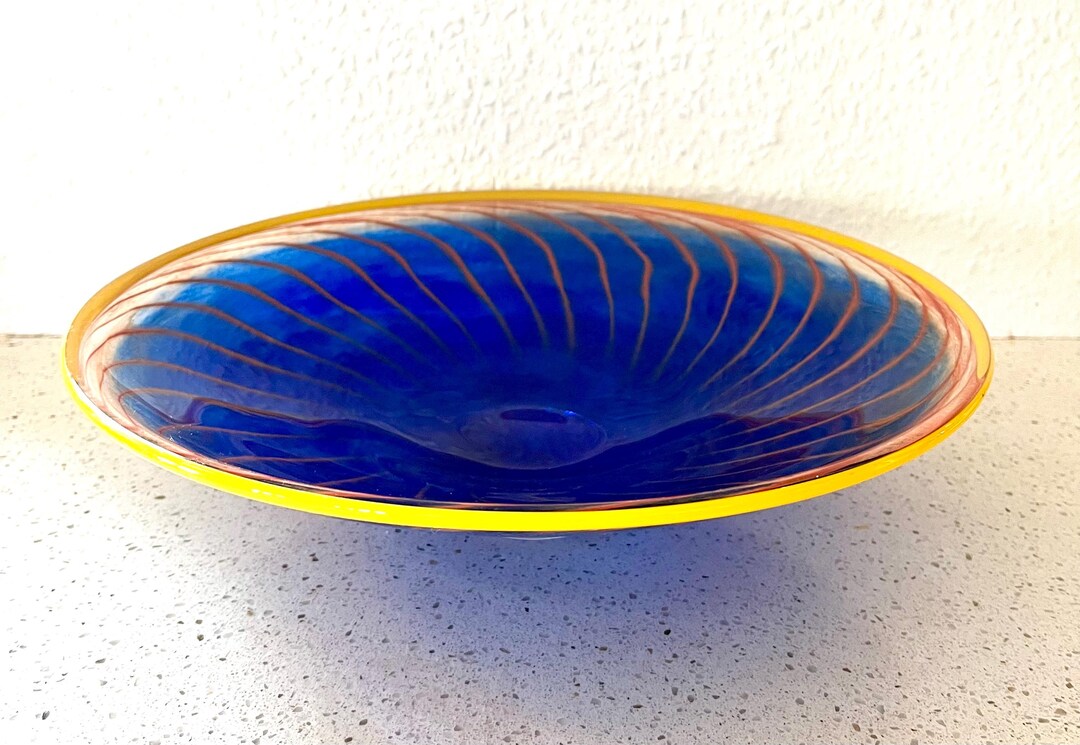 Kosta Boda Glass Bowl, Rare Large Bon Bon Art Glass Dish/bowl, Designed ...