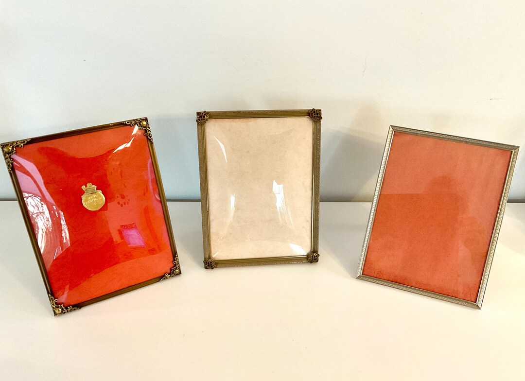 Vintage Picture Frames, Set of Three Same Size Brass / Steel Frames ...