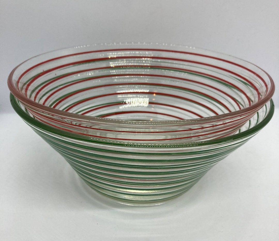 Holmegaard Bowl Set, Two Large Broksø Hard Pressed Glass Bowls, Rare ...