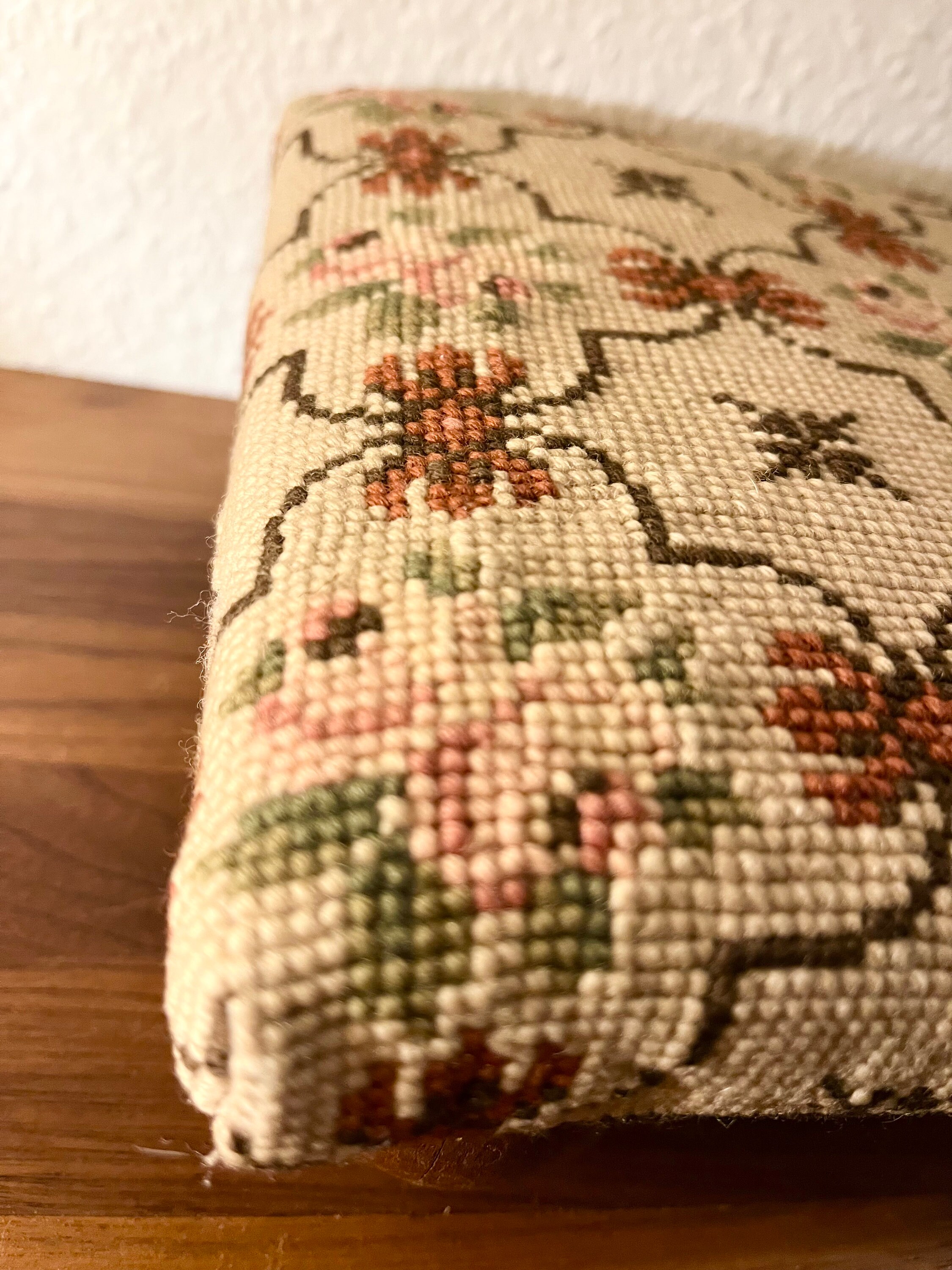 Antique Hand Embroidered Foot Rest Footstool Handmade With - Etsy