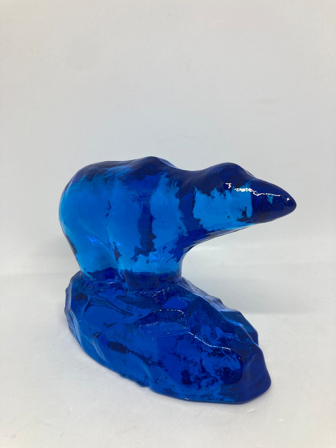Eneryda Glass Rare Ice Blue Polar Bear Sculpture 1960es Etsy