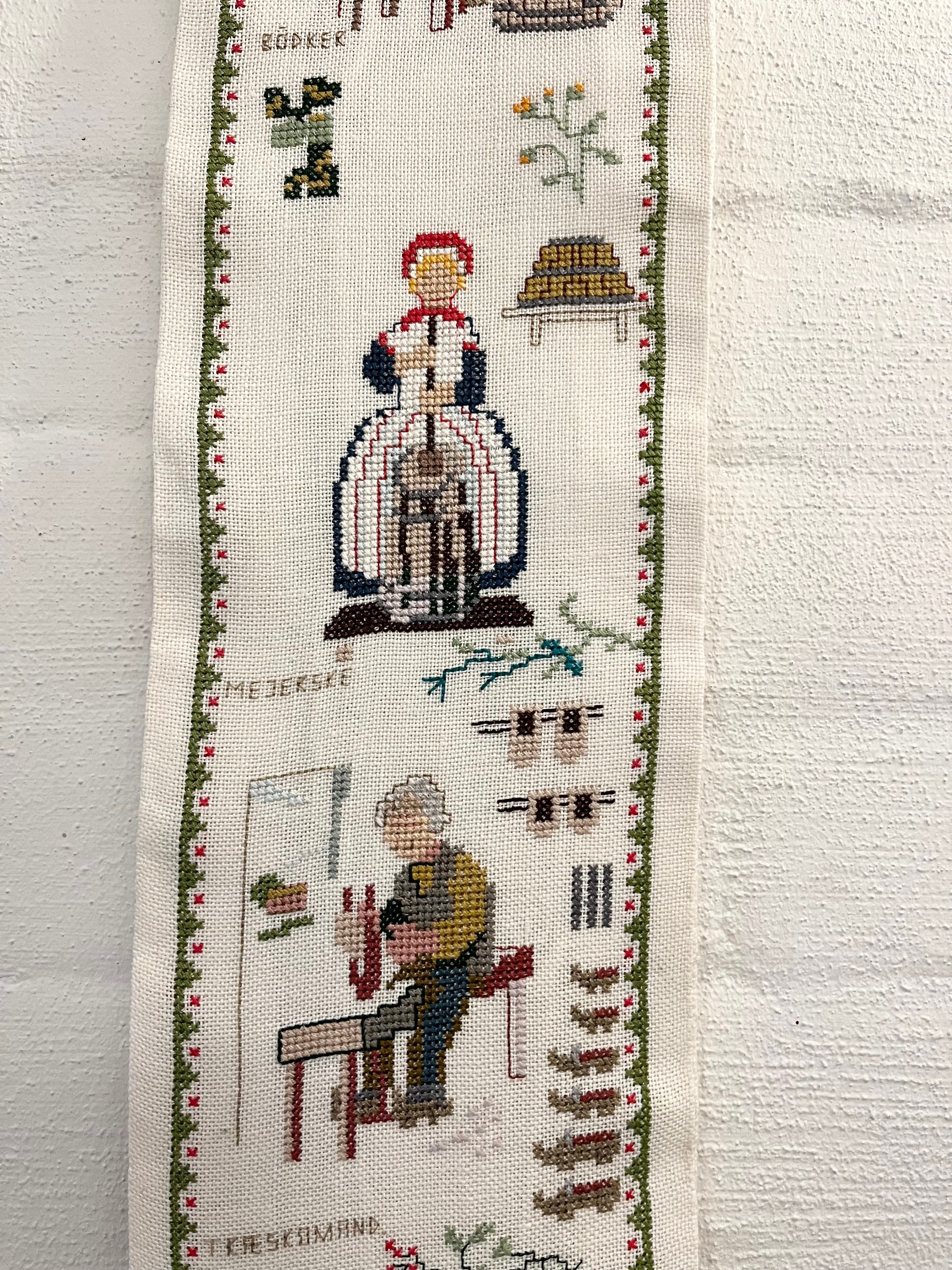 Danish Cross Stitch Tapestry, Handmade With Old Handcrafts, Danish ...