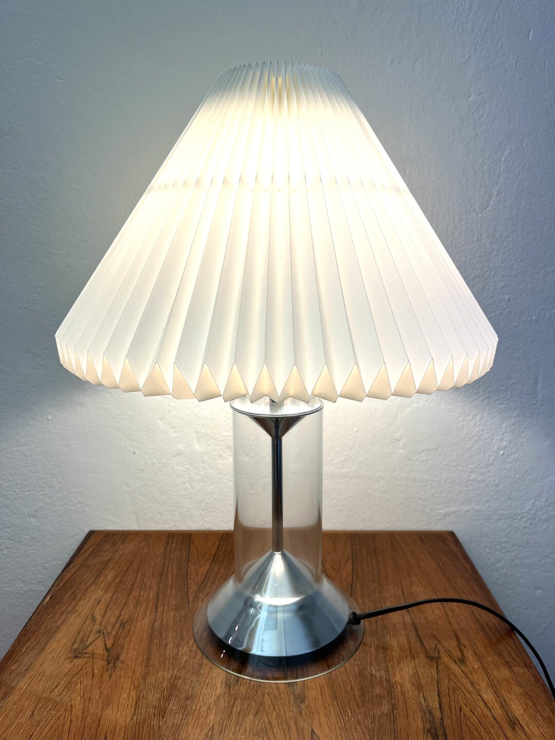 Le Klint Table Lamp 303A, Chrome and Glass Base, With Original Shade ...