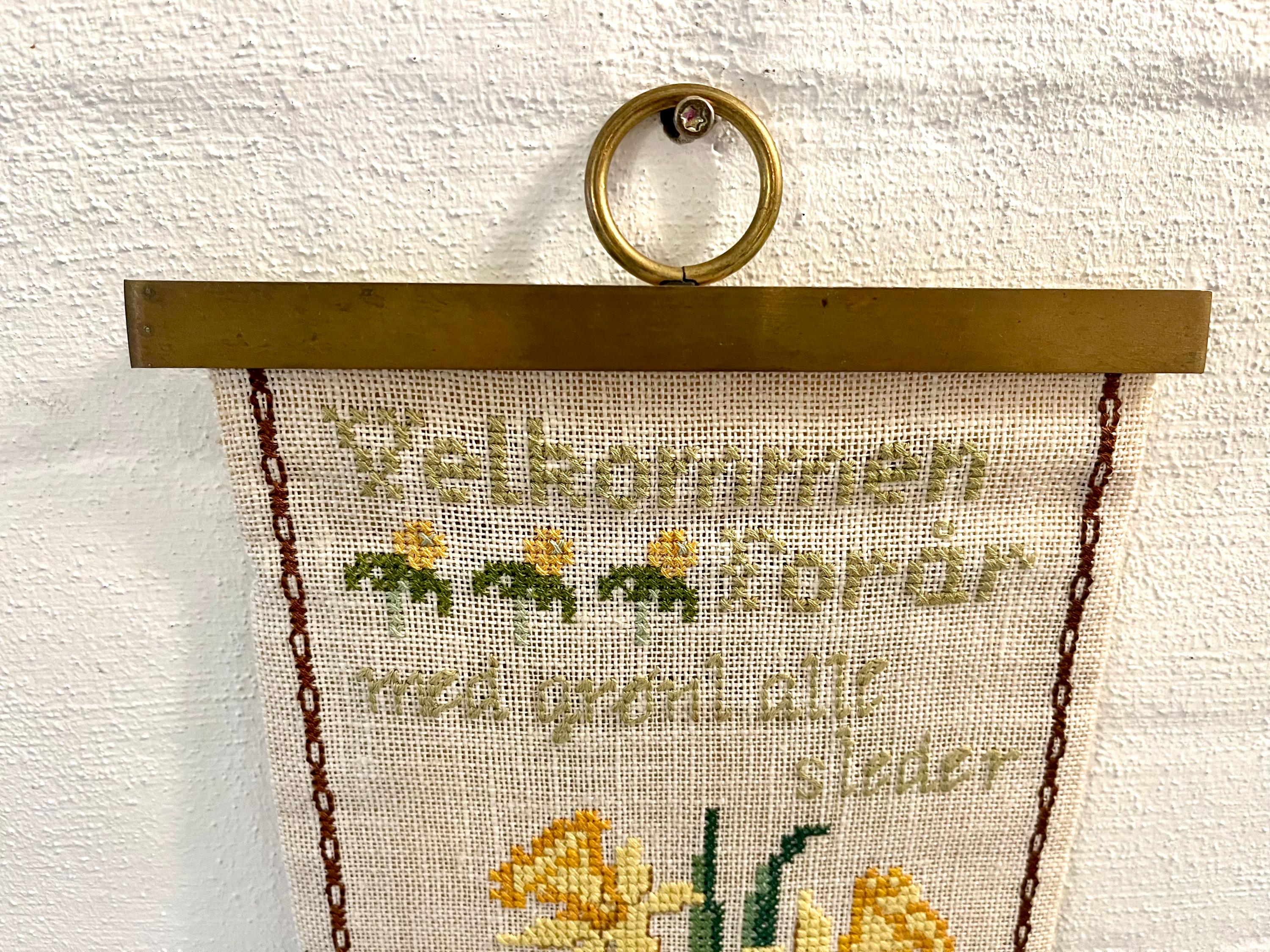 Needlepoint Bell Pull With Seasonal Scenes and Sayings Under Each ...