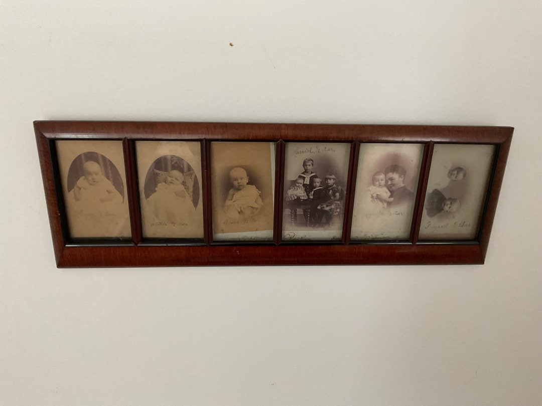 Antique Mahogany Frame, Very Rare 6 Picture, Long Antique Mahogany ...