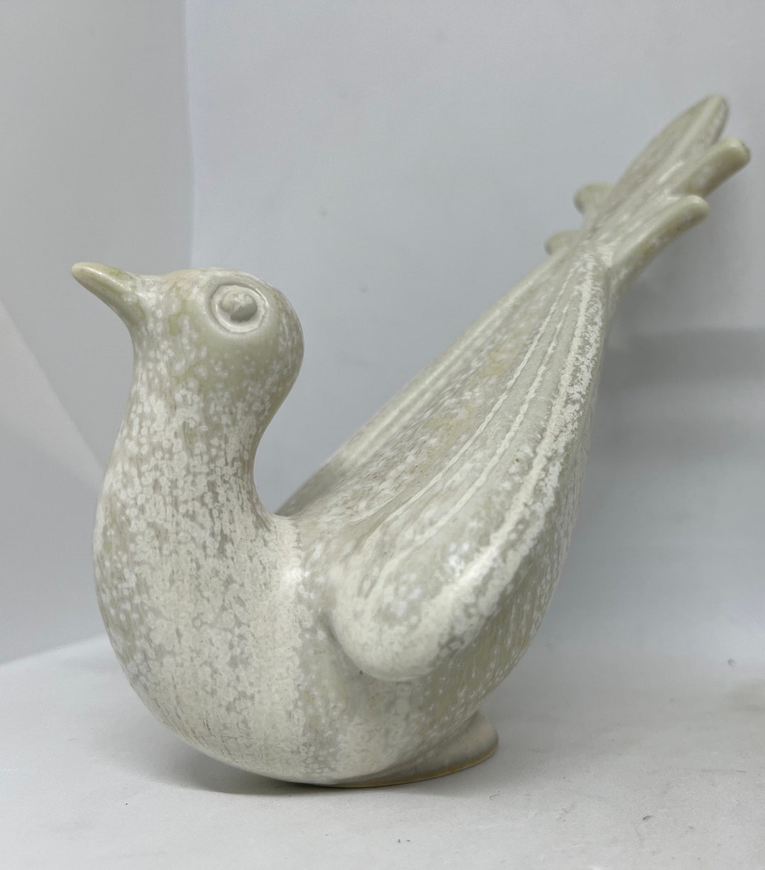 Gunnar Nylund Ceramic Bird, Very Rare White Glazed Bird Sculpture ...
