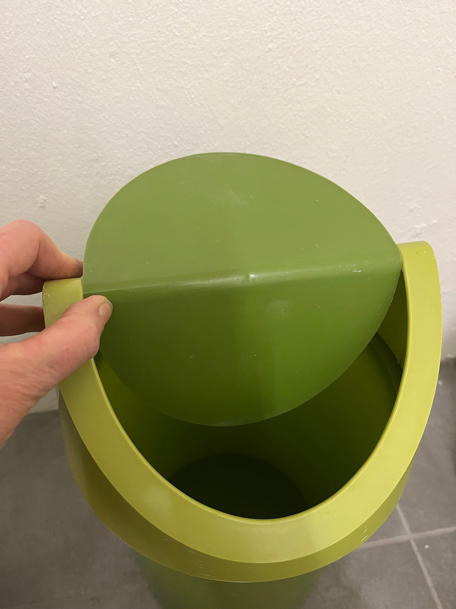 Vintage Bin, Set of Two Different Green Plastic Waste Bins, From the ...