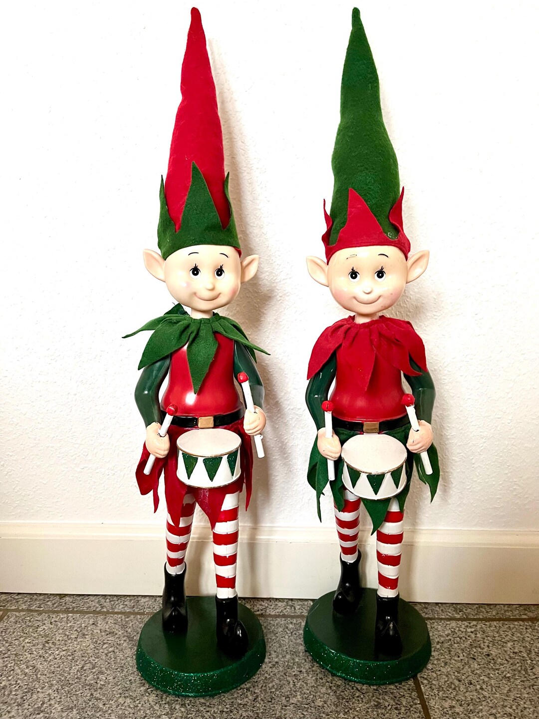 Vintage Christmas Elves, XL Former Department Store Decor Boy and Girl ...