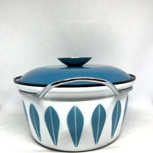 Cathrineholm Lotus Enamel Pot With Lid, Rare Casserole With Lid ...