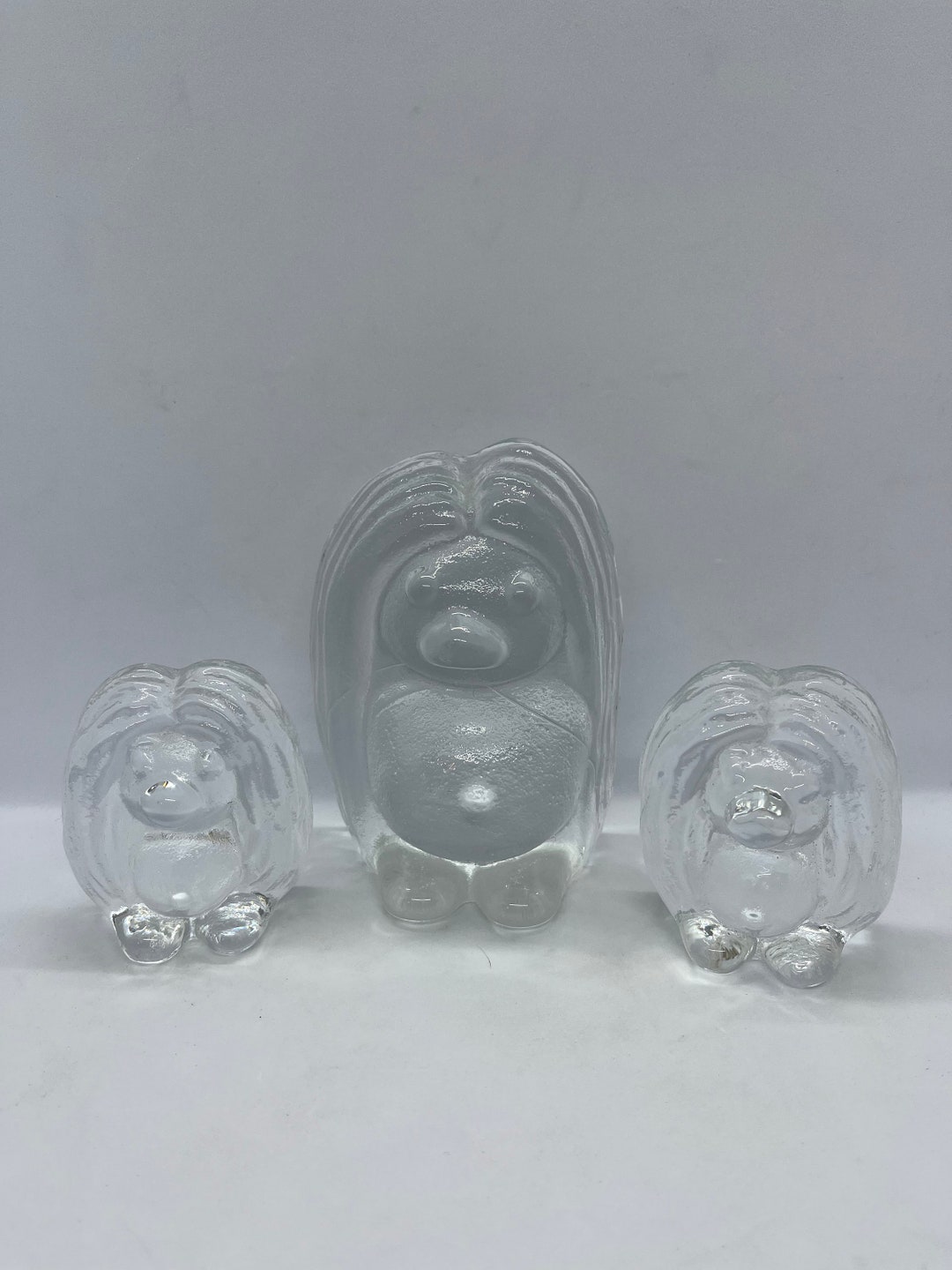 Bergdala Troll Family Heavy Glass, Vintage Glass Troll Sculptures ...