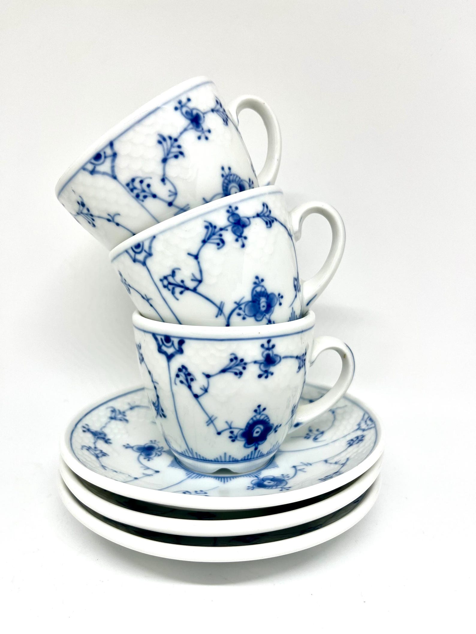 Bing and Grondahl Fluted Coffee Duo Sets, Rare Hand Painted Set of ...