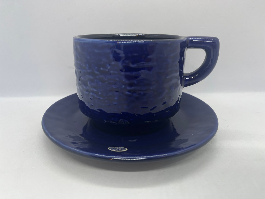 Upsala Ekeby Mari Simmulson Ceramic Cup Duo Sets Dark Blue, Brutalist ...