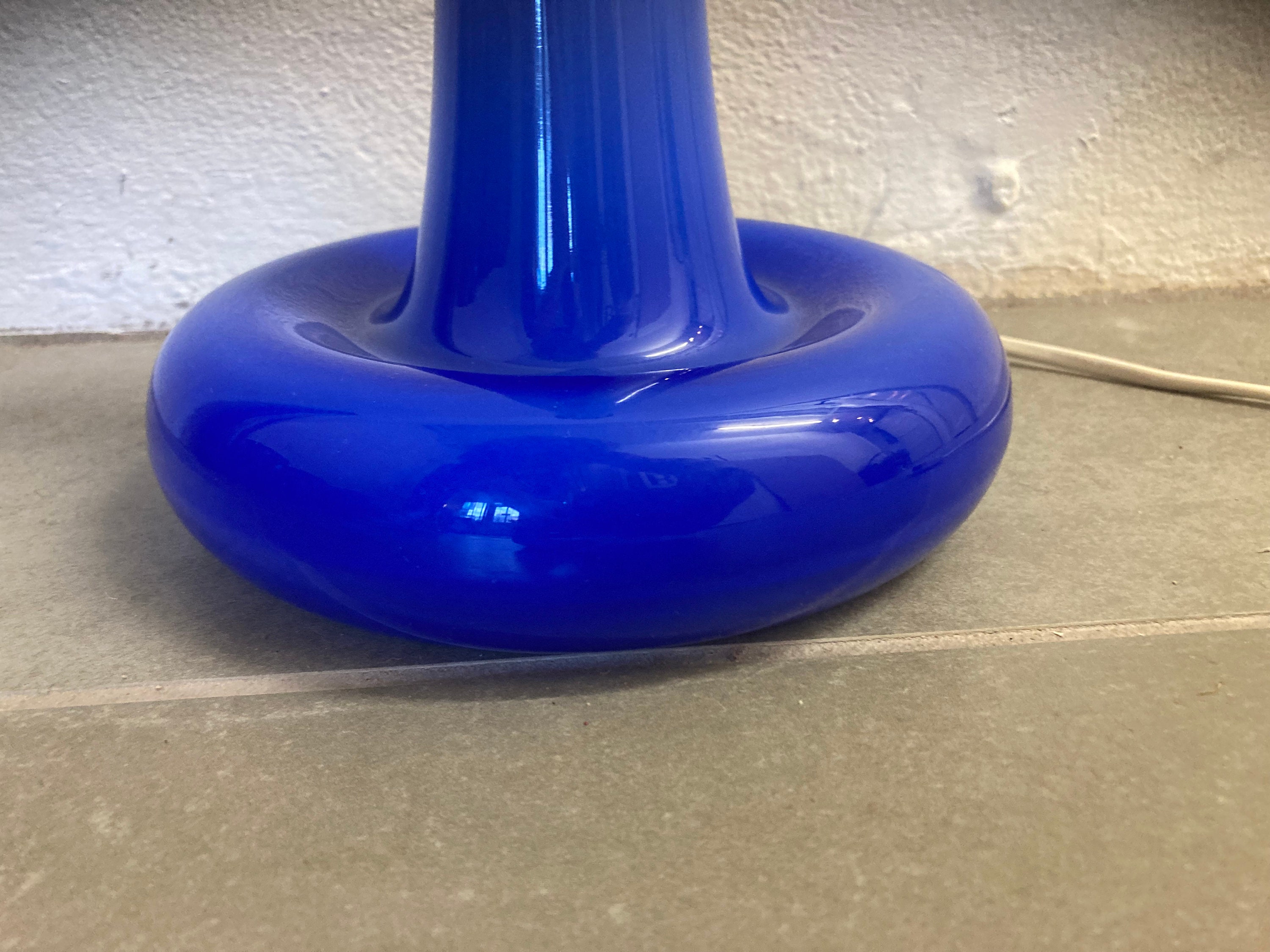 Royal Copenhagen Fleur, Royal Blue Large Glass Table Lamp, EXTREMELY ...