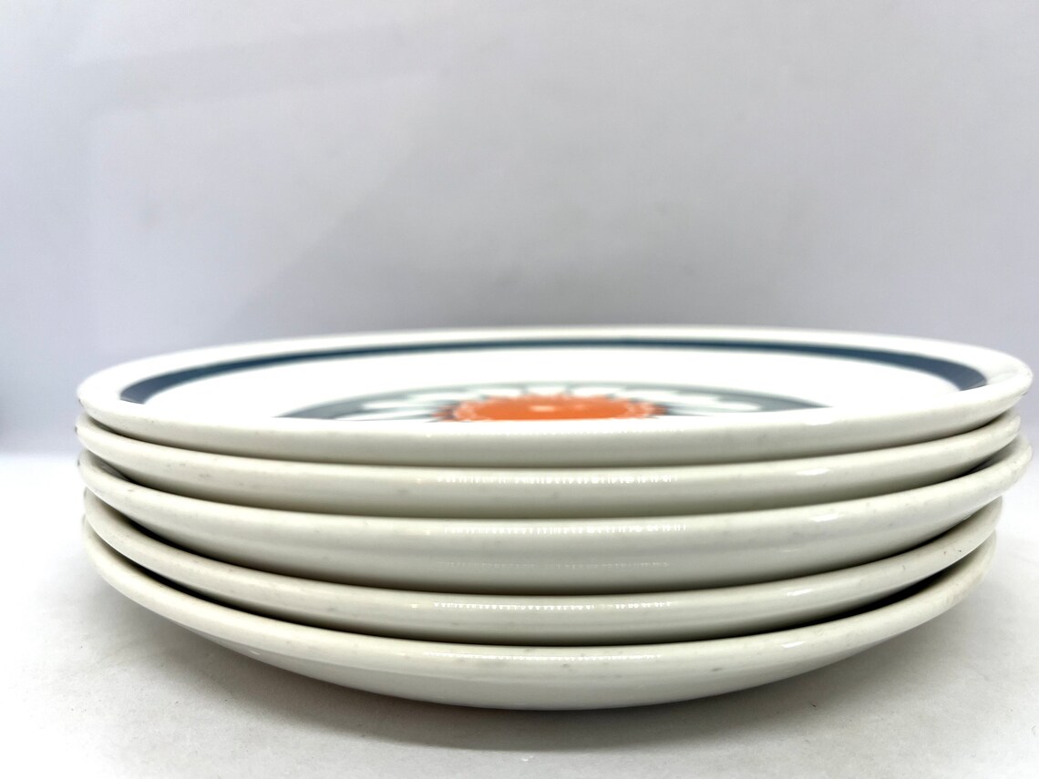 Figgjo Daisy Cake Plates, Set of Five 17 Cm Cake / Breakfast/ Dessert ...