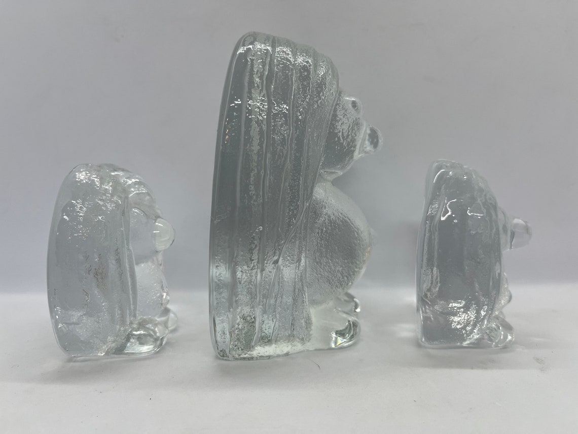Bergdala Troll Family Heavy Glass, Vintage Glass Troll Sculptures ...