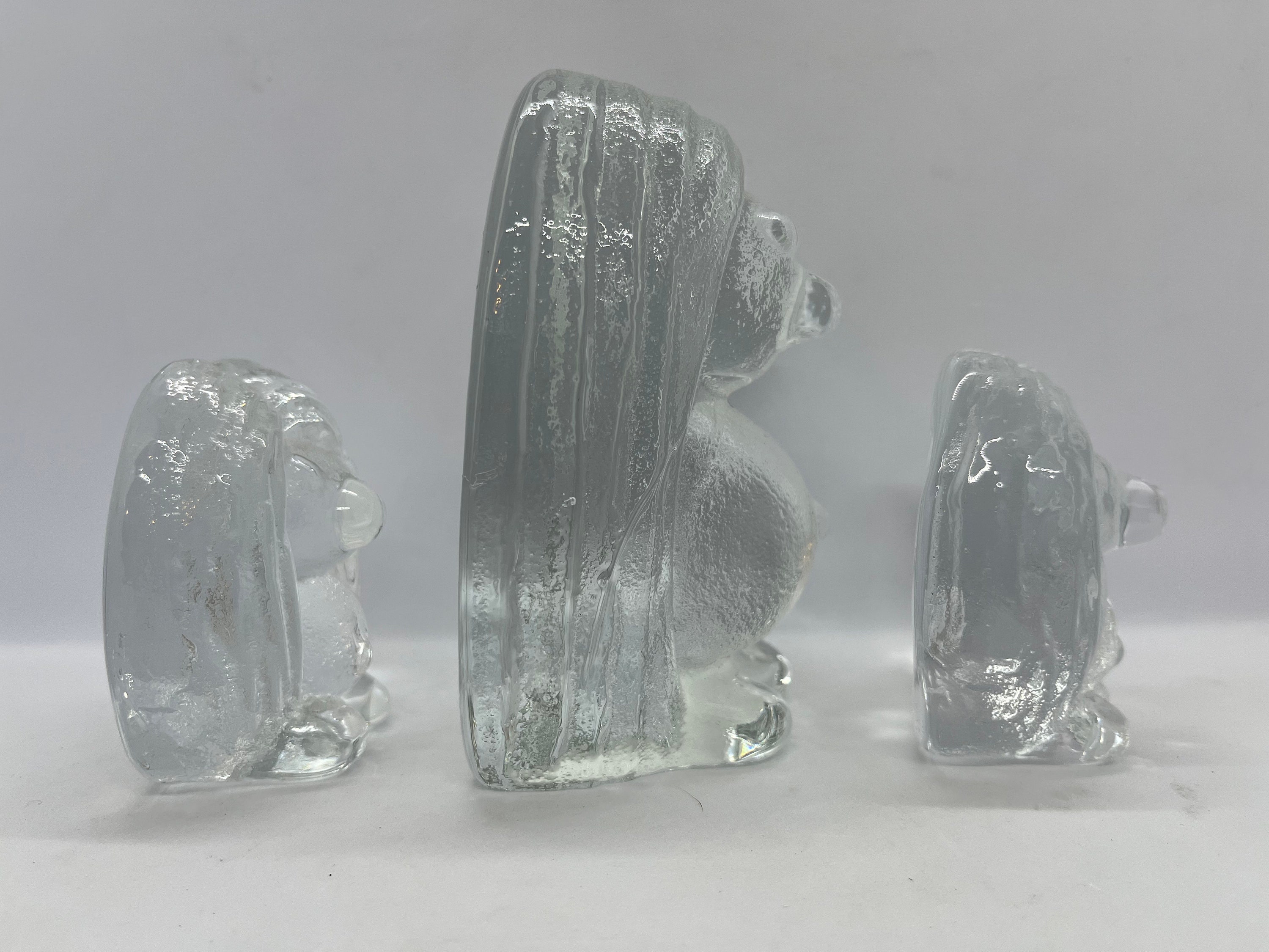 Bergdala Troll Family Heavy Glass, Vintage Glass Troll Sculptures ...