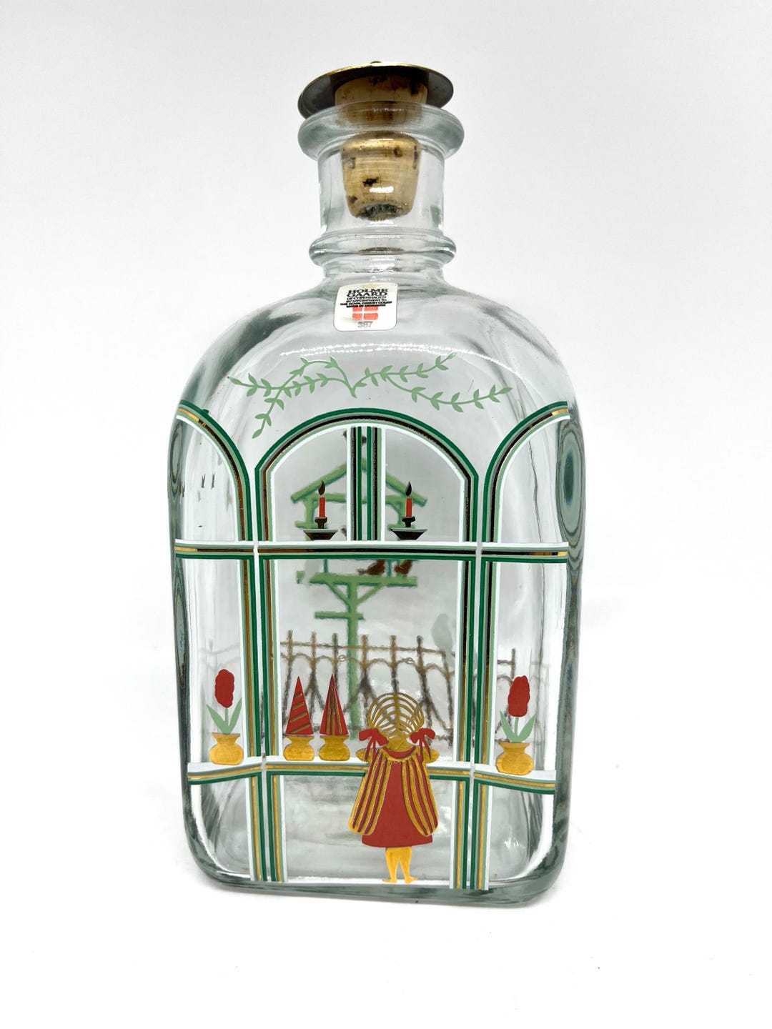 Holmegaard Christmas Bottle, 1987 Akvavit Bottle , Designed by Michael ...