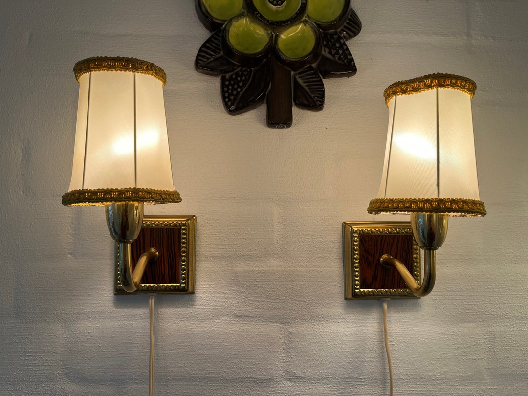 Danish Brass Sconce Set, Rare Harry Olsen Design Vintage Set of Two ...