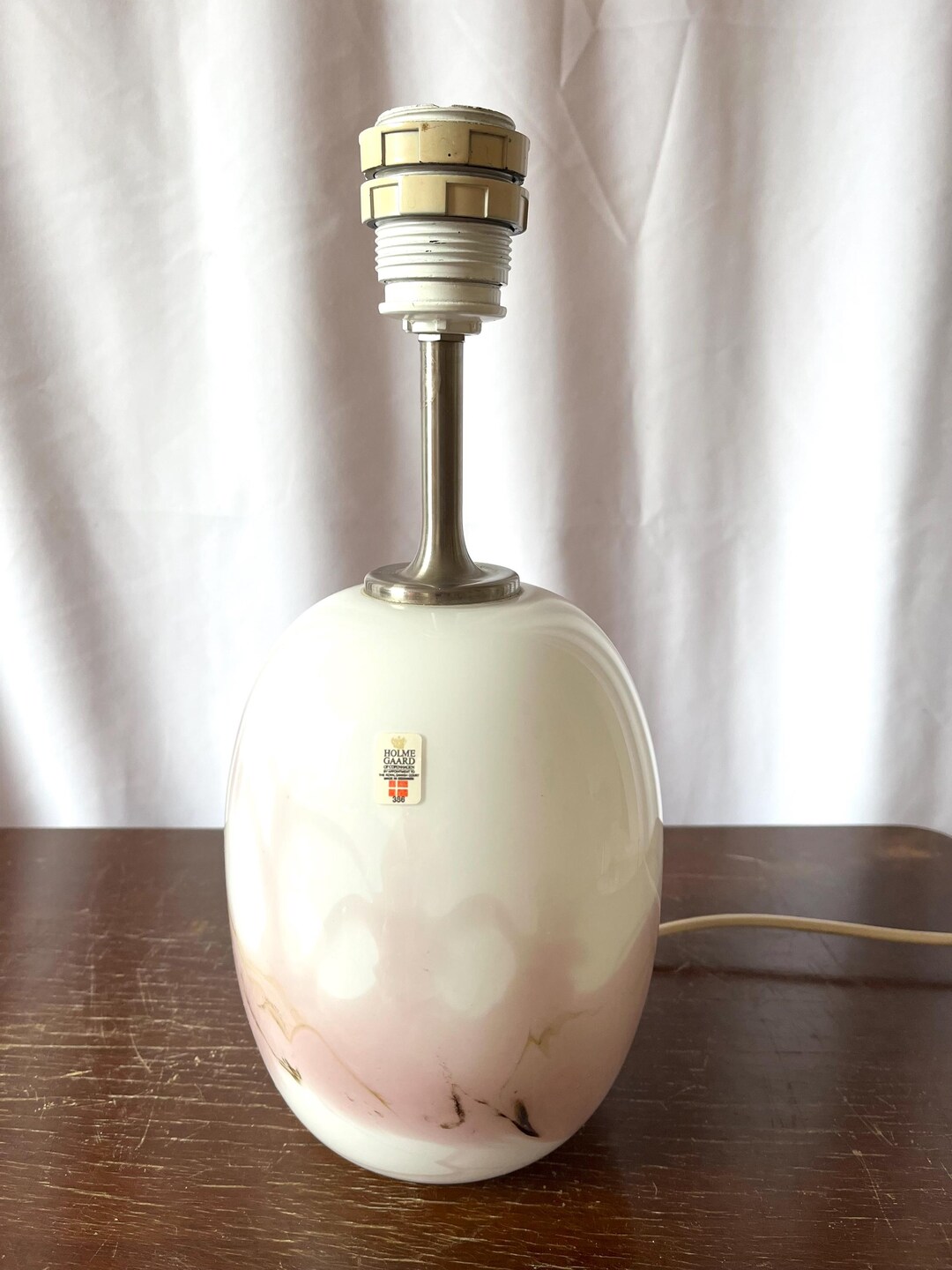 Holmegaard Sakura Pink, Art Glass Lamp Designed by Michael Bang for ...