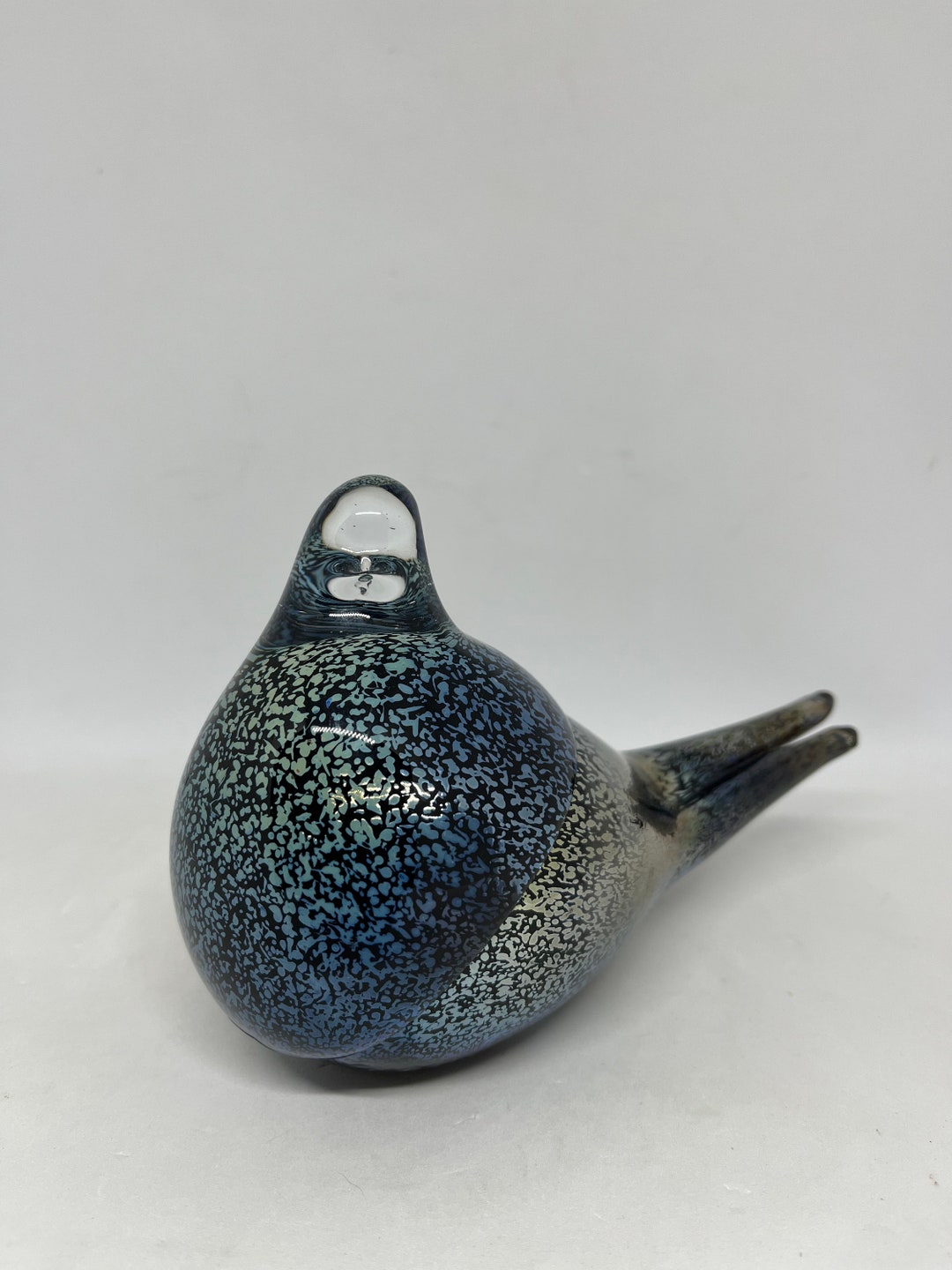 Finnish Glass Bird, Riihimaki Finnish Art Glass Bird Silver, Black and ...