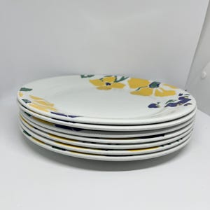 Figgjo Plates, Set of 7 VERY RARE Figgjo Floral Design LARGE Diner ...