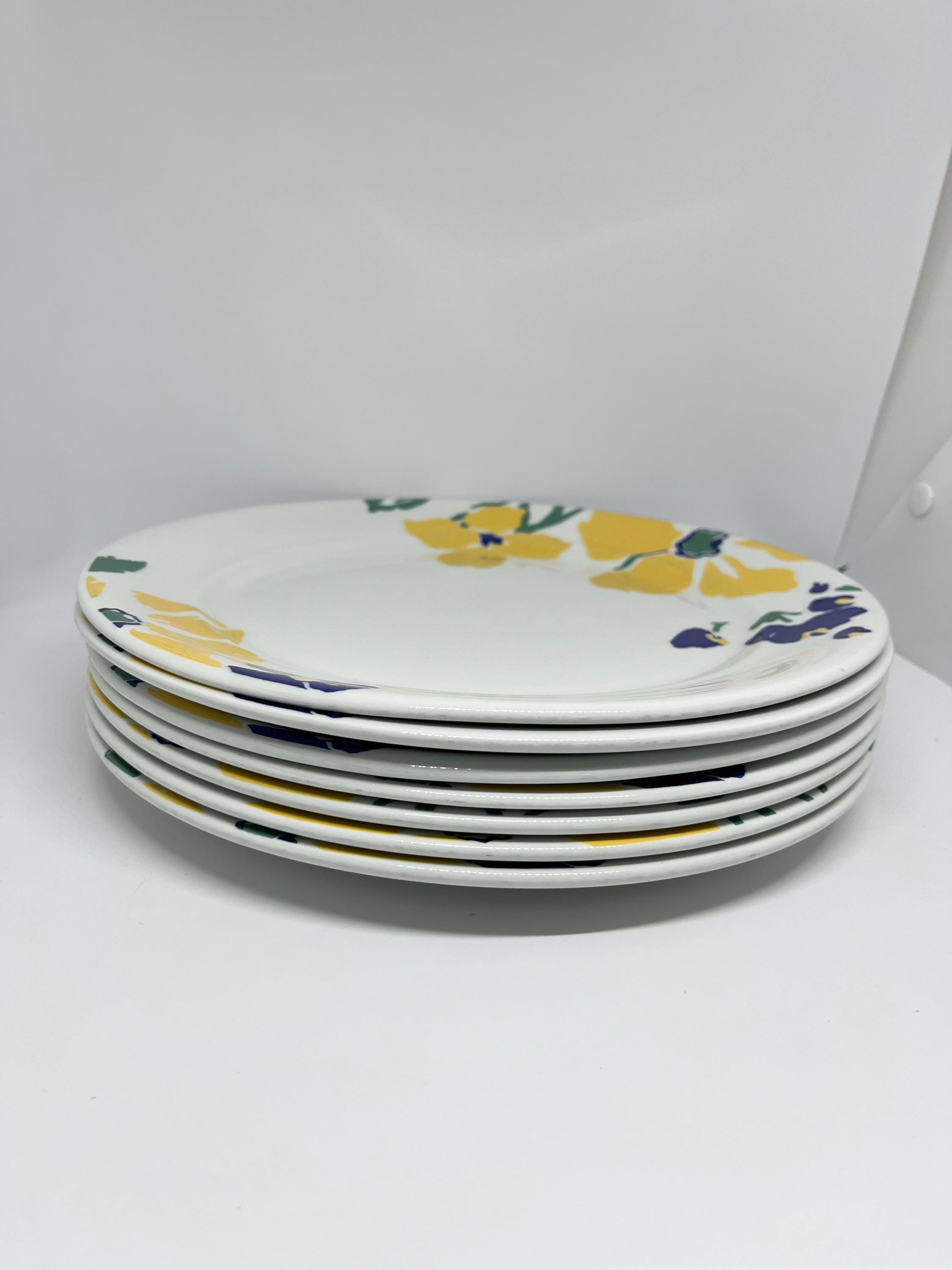 Figgjo Plates, Set of 7 VERY RARE Figgjo Floral Design LARGE Diner ...